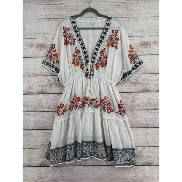 Sundance | Dresses | Sundance White Mini Dress With Red And Orange ...